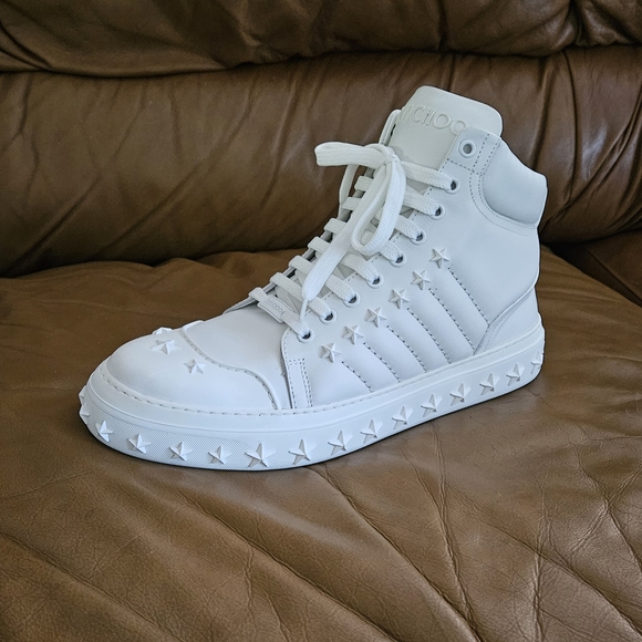 Jimmy Choo | Shoes | New Mens Jimmy Choo White Leather Luxury Designer ...